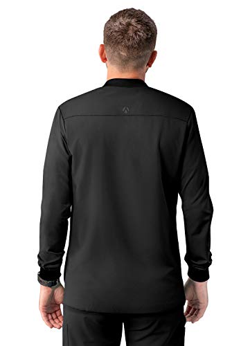 Adar Addition Scrubs for Men - Zippered Bomber Scrub Jacket - A6206 - Black - L