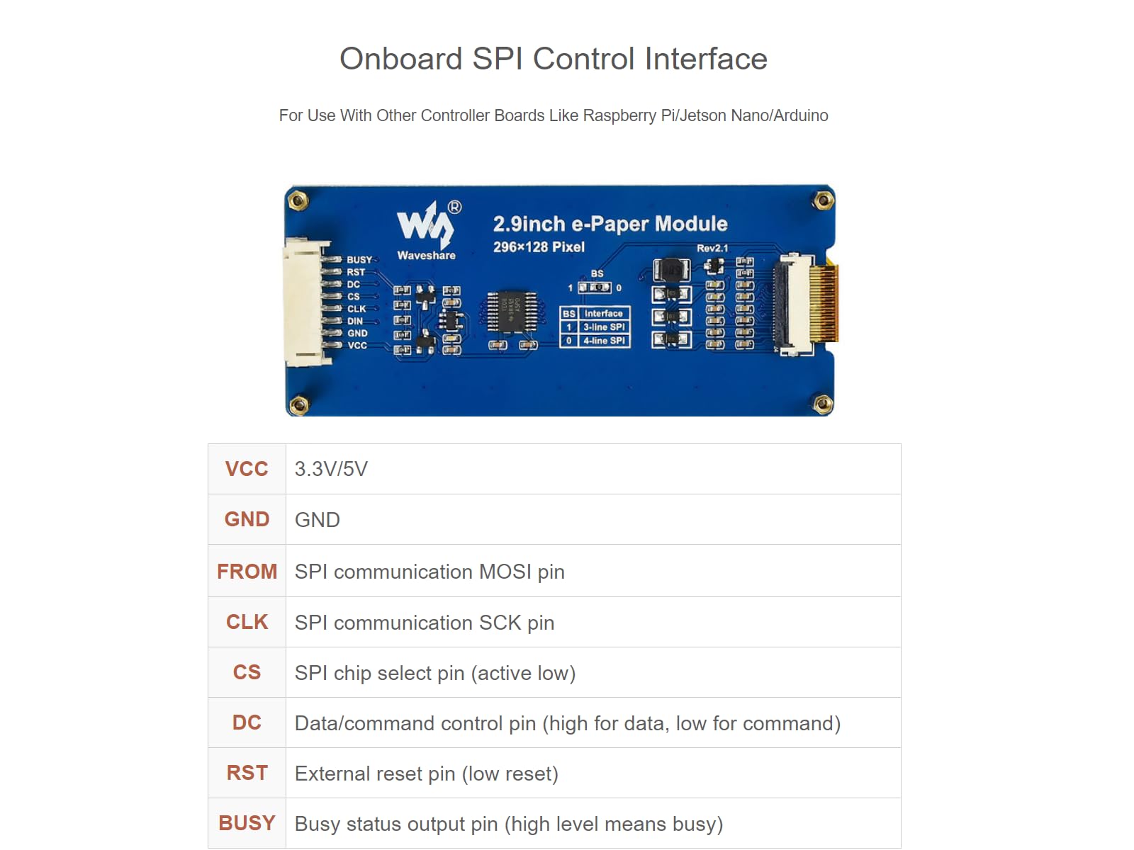 2.9inch e-Paper Display Module, 296x128 Resolution 3.3V/5V Two-Color epaper Display E-Ink Screen Module SPI Interface Compatible with Raspberry Pi/Arduino/Jetson Nano,Support Partial Refresh