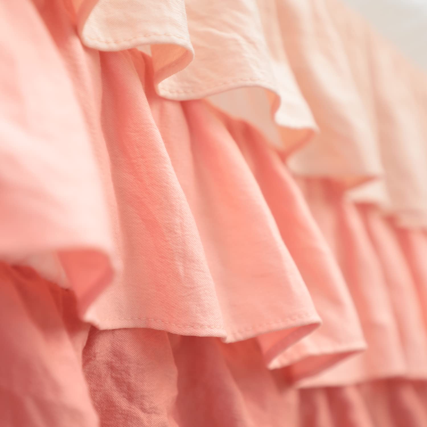 3 pcs Set Boho Floral Ruffle Baby Minky Blanket, Peach Floral Nursery Crib Skirt Set Baby Girl Crib Bedding (Coral)