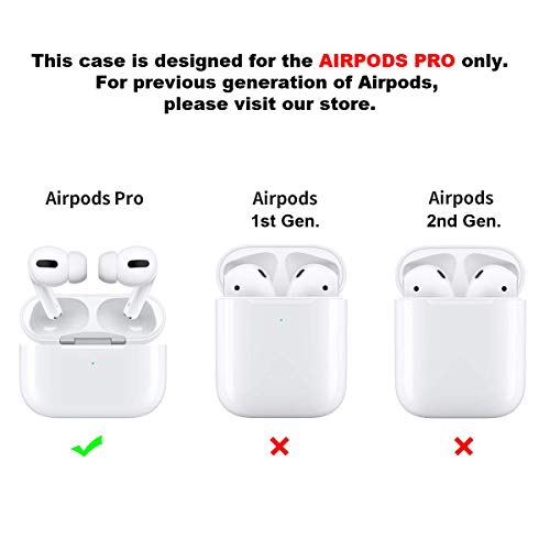 Art-Strap Protective Case, Compatible with AirPods Pro - Shockproof Soft TPU Gel Case Cover with Keychain Carabiner Replacement for Apple AirPods Pro (Cute Fox Wolf)