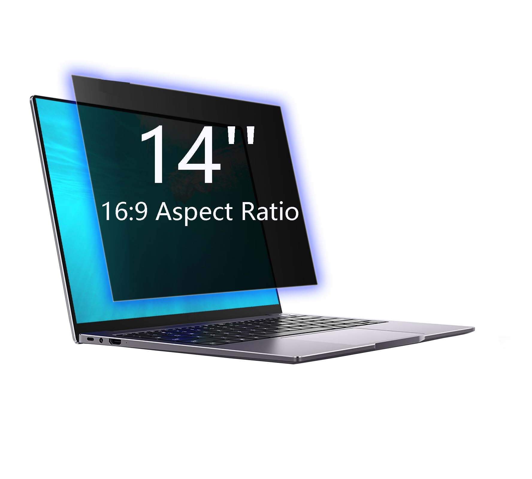 Ceydebne 14 Inch Laptop Privacy Screen Filter for Widescreen Laptop, Anti Blue Light Screen Protector, Anti-Scratch Protector Film for Data confidentiality - 16:9 Aspect Ratio