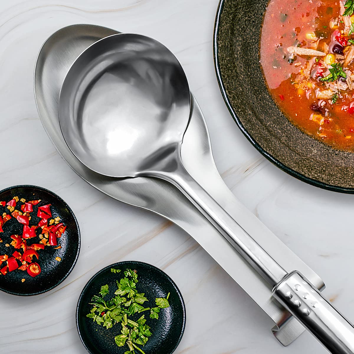 1 PCS Stainless Steel Spoon Rest, Spoon Holder for Stove Top, Utensil Spoon Rest Holder, kitchen utensils Holder for Ladles, Spatula, Cooking Utensils or Kitchen Tools (Silver)