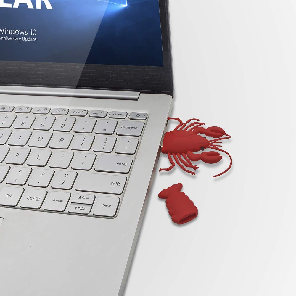 32GB USB 2.0 Flash Drive USB Memory Stick - Cartoon Thumb Drive Red Lobster Pen Drive - FEBNISCTE 3D Animal Shap Zip Drive