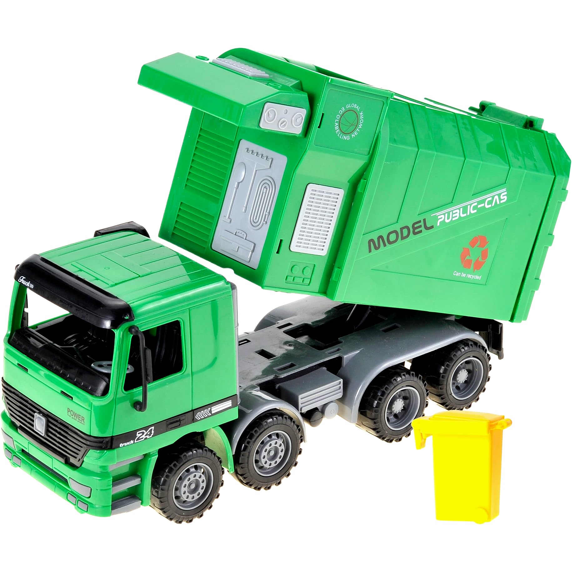 14” Large Garbage Truck Toy Big Construction Vehicle Toy Friction Powered Oversized Pretend Toy Gifts Toy for Toddlers Boy Toys Age 5-6 Years Old