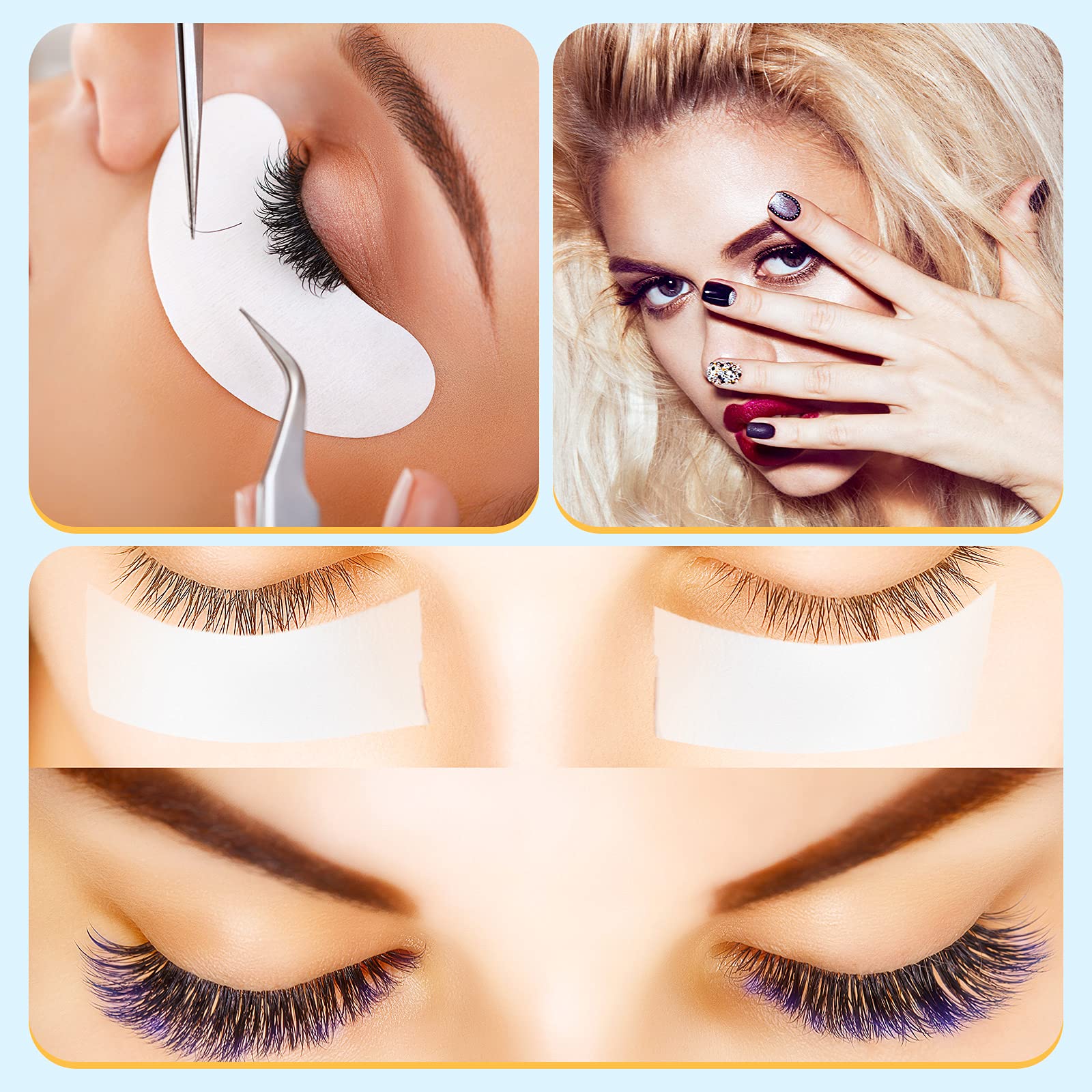 3 Pieces Soft Foam 1Pieces Cosmetic Scissors Elastic Eyelash Tapes White Lash Extension Tape Adhesive Under Eye Pads Beauty Lash Foam Tape for Eyelash Extensions