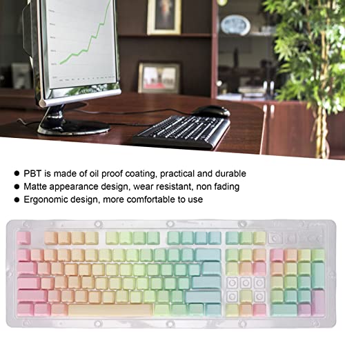 104Pcs PBT Keycaps Keycap Set,Colorful DIY Keycaps for Mechanical Keyboard,Ergonomic Matte Appearance Design,Gaming Keyboards Keycaps Replacement