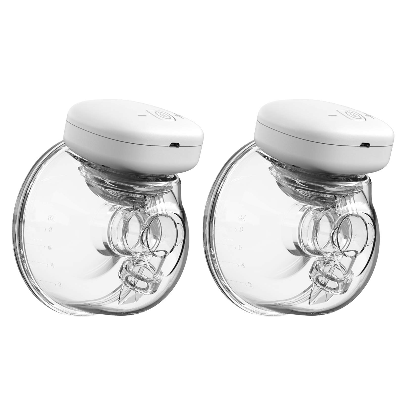 2Pcs Hands-Free Breast Pumps Wearable Electric Breastpump Portable Comfort Breastfeeding Pump 3 Modes 9 Suction Levels Rechargeable Wireless Milk Collector (24mm Nipple Diameter)
