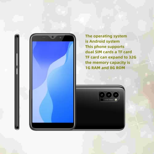 aderroo 1GB RAM 8GB ROM,X11 Android Smartphone, 5.72-inch IPS Full-Screen,Front and Rear Cameras,Only Supports Dual SIM Card Frequency Band of 3GWCDMA:850/2100MHZ,Unlocked Cell Phone(Black)