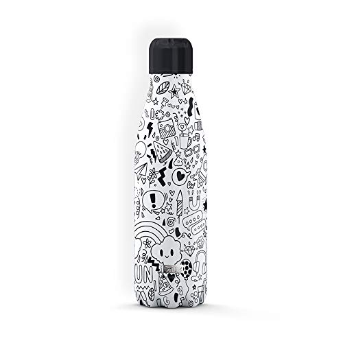 IDRINK® - Stainless steel insulated bottle | Thermos 500 ml DOODLE