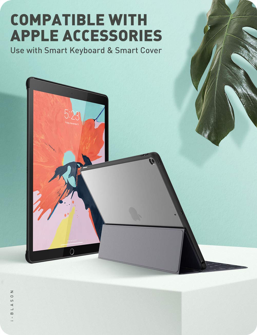 i-Blason Case for iPad 9th/8th/7th Generation, iPad 10.2 (20212020/2019), Compatible with Official Smart Cover and Smart Keyboard, Clear Slim Hybrid Case Cover for iPad 10.2 (Black)