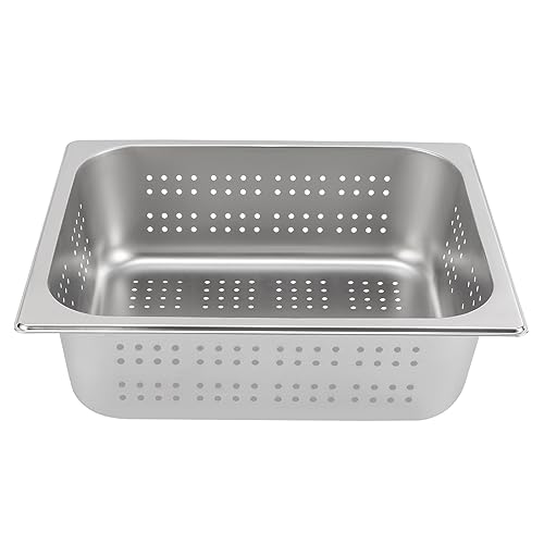 3 Pack Full Size Hotel Pan with Lid Set,1/2 Size 4 Inch,6 Inch Full Size Pan Perforated Steam Pan Steam Table Pan Cover Restaurant Supplies for Kitchen, Steam Table Tray