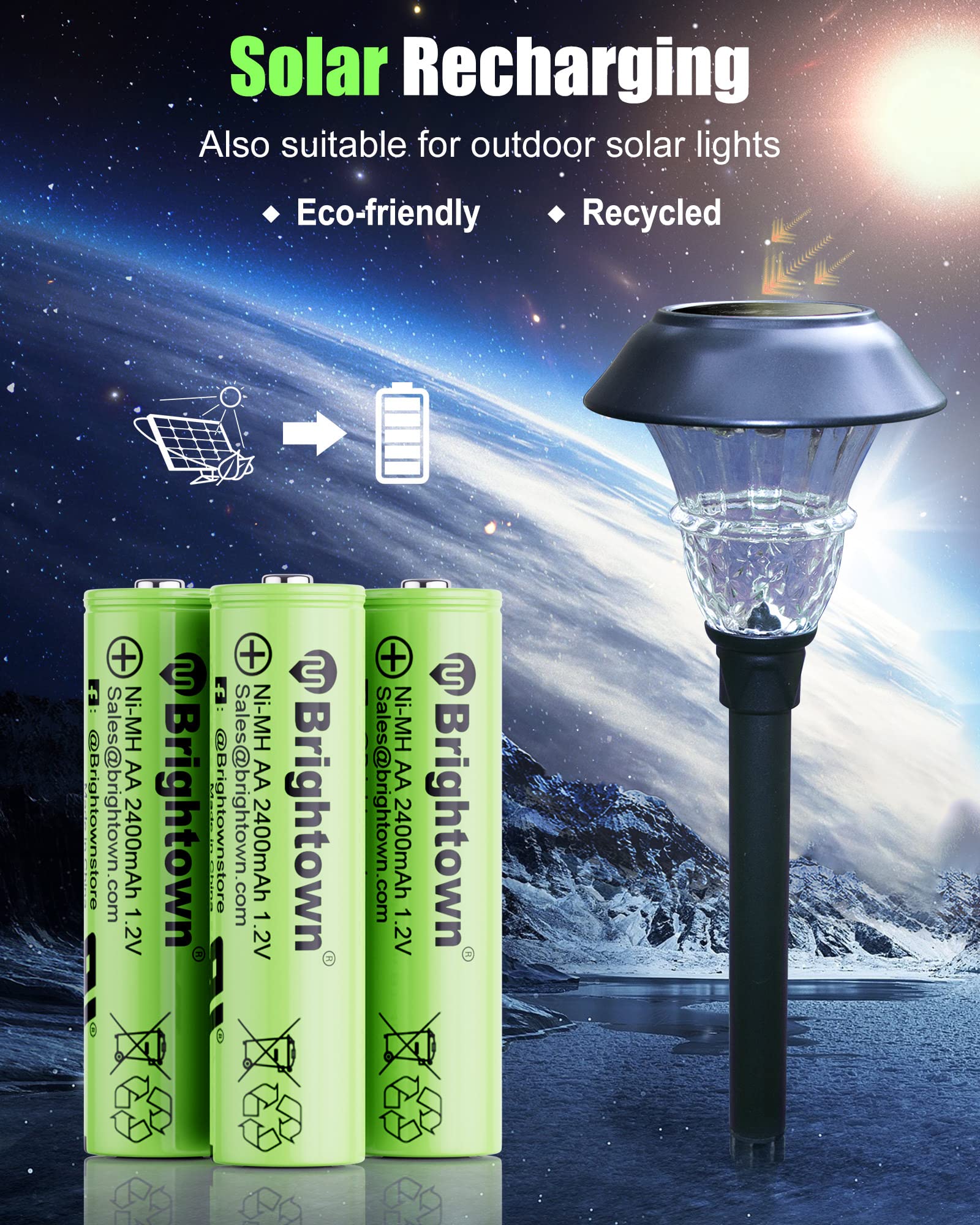 12-Pack Rechargeable AA Batteries Pre-Charged