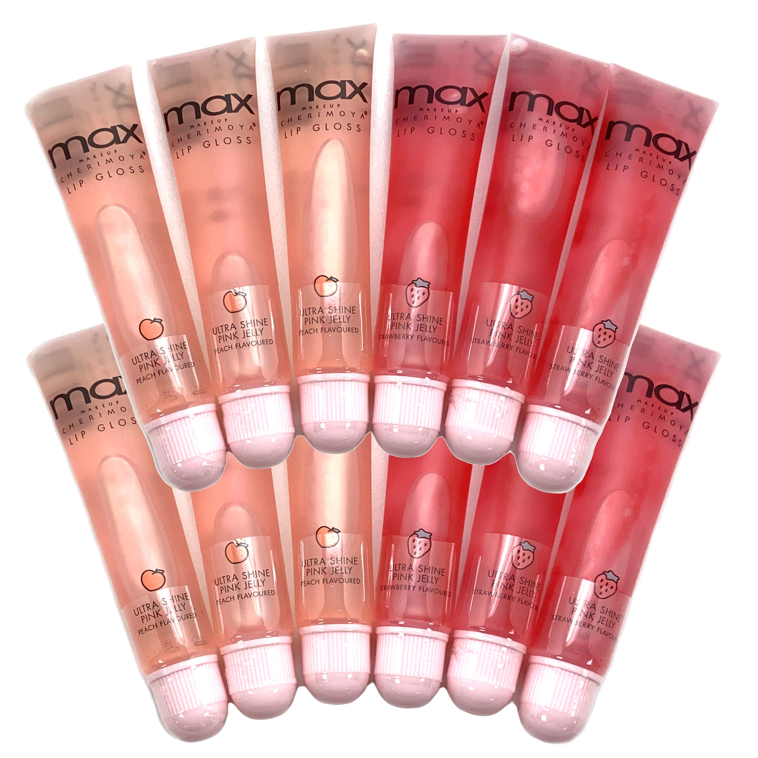 Cherimoya MAX Makeup Clear Lip Polish bulk (36 Pieces) Peach/Strawberry