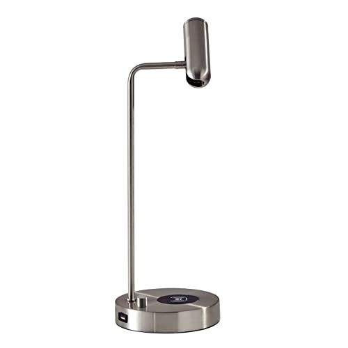 Adesso 3162-22 Kaye LED Desk Lamp Wireless Charging, 7W LED, 5W QI, USB Port, Indoor Lighting Lamps