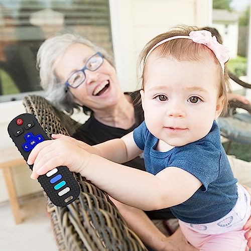2-Pcs Silicone Baby Teething Toys, Silicone Reomte Teethers for Babies, Remote Control Shape Teething Toys, Chew Toys for Boys and Girls Soft Teething Remote