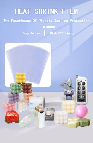 Im.Create Shrink wrap Bags - 100pcs Clear Heat Shrink Wrap for soap - PVC Remote Control Cover 4x6 Inches Shrink Plastic