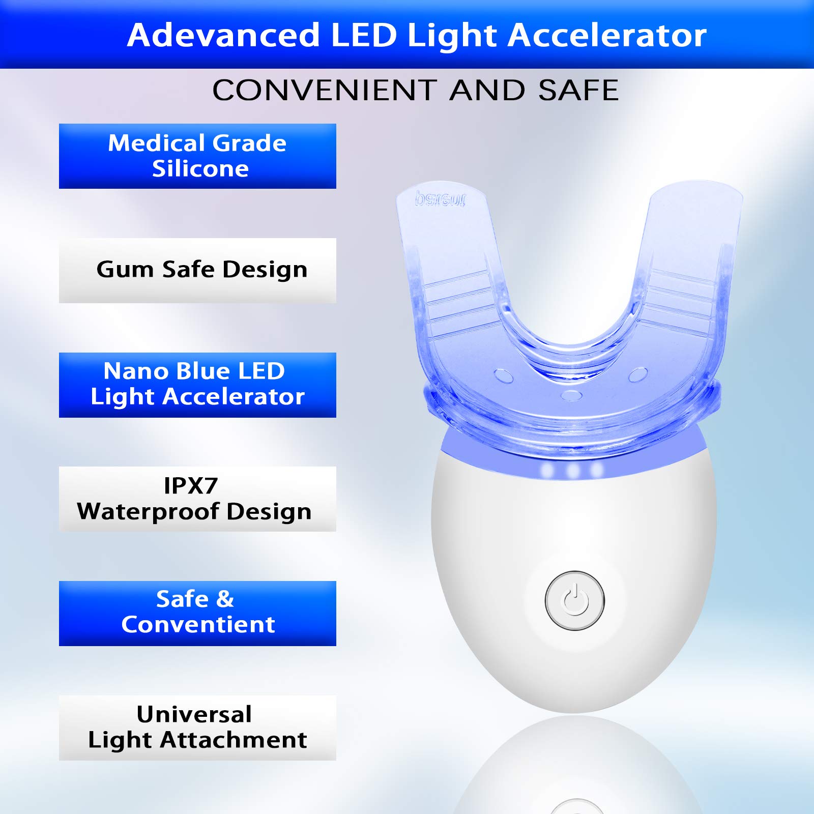 Agoal Teeth Whitening, Teeth Whitening Kit with LED Light, Non-Sensitive Teeth Whitener Pen with Tooth Whitening Gel and Soft Mouth Tray