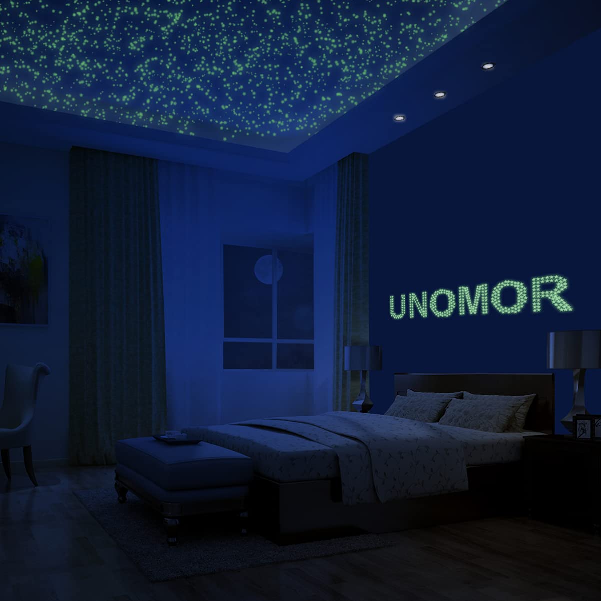 216 PCS Glow in Dark Stars and Moon, Glowing Stars Stickers for Ceiling and Wall Decals, Perfect for Kids Bedding Room or Party Birthday Gift