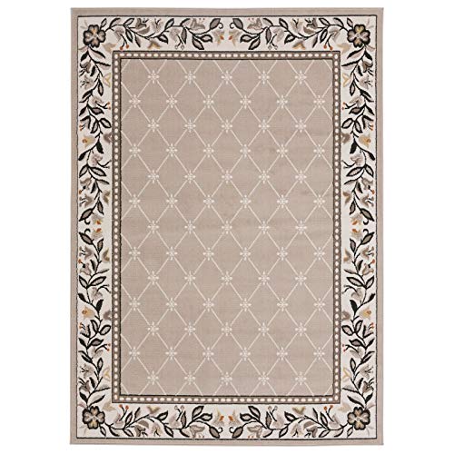 Home Dynamix Premium Aydin Traditional Geometric Area Rug, Soft Beige, 5'3"x7'5"