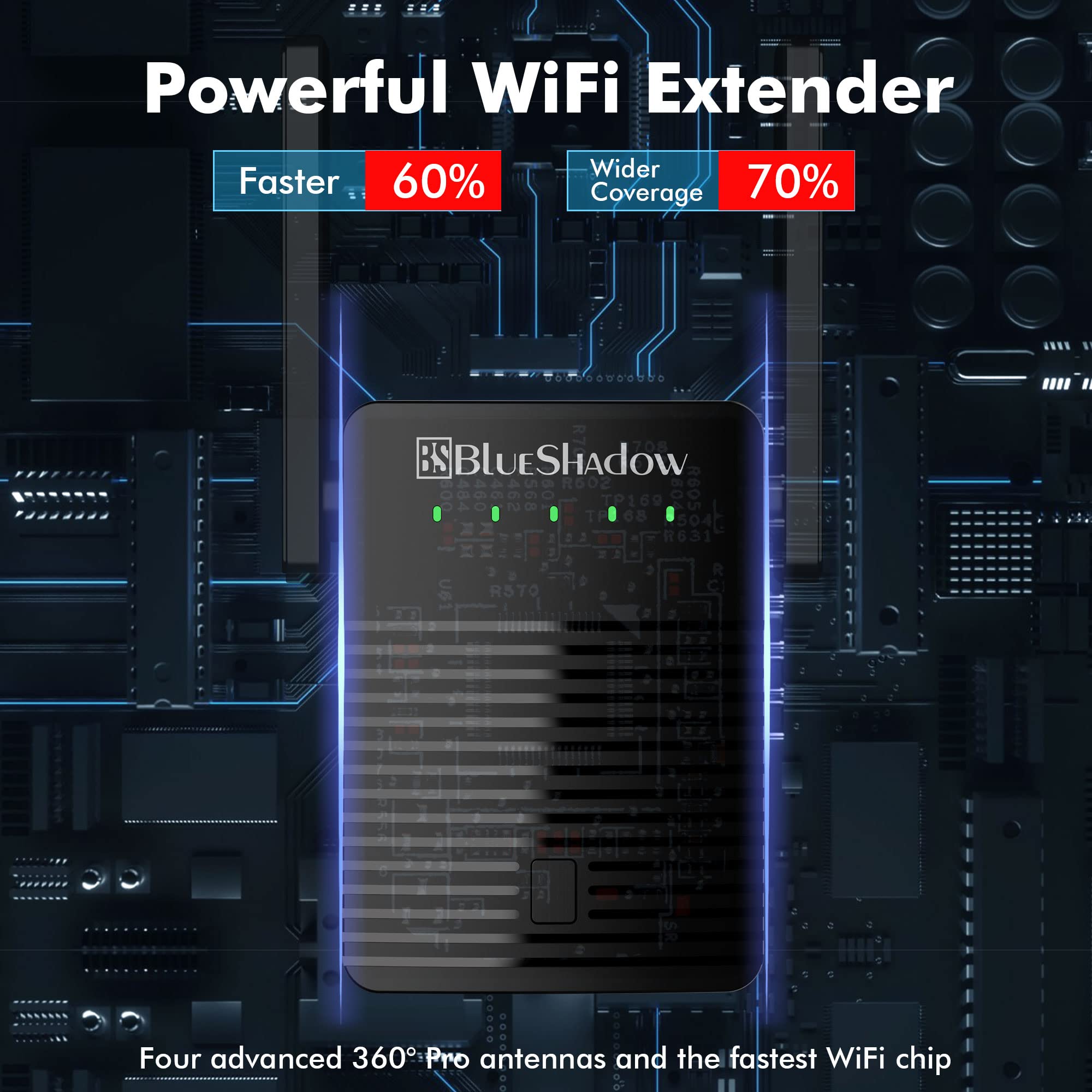 2022 New WiFi Extender Coverage up to 1000 Sq. Ft and 20 Devices with AC 1200 Dual Band WiFi Repeater Range Extender 2 high Gain Antenna (Up to 1200Mbps Speed) with Led Indication & Wall Plug