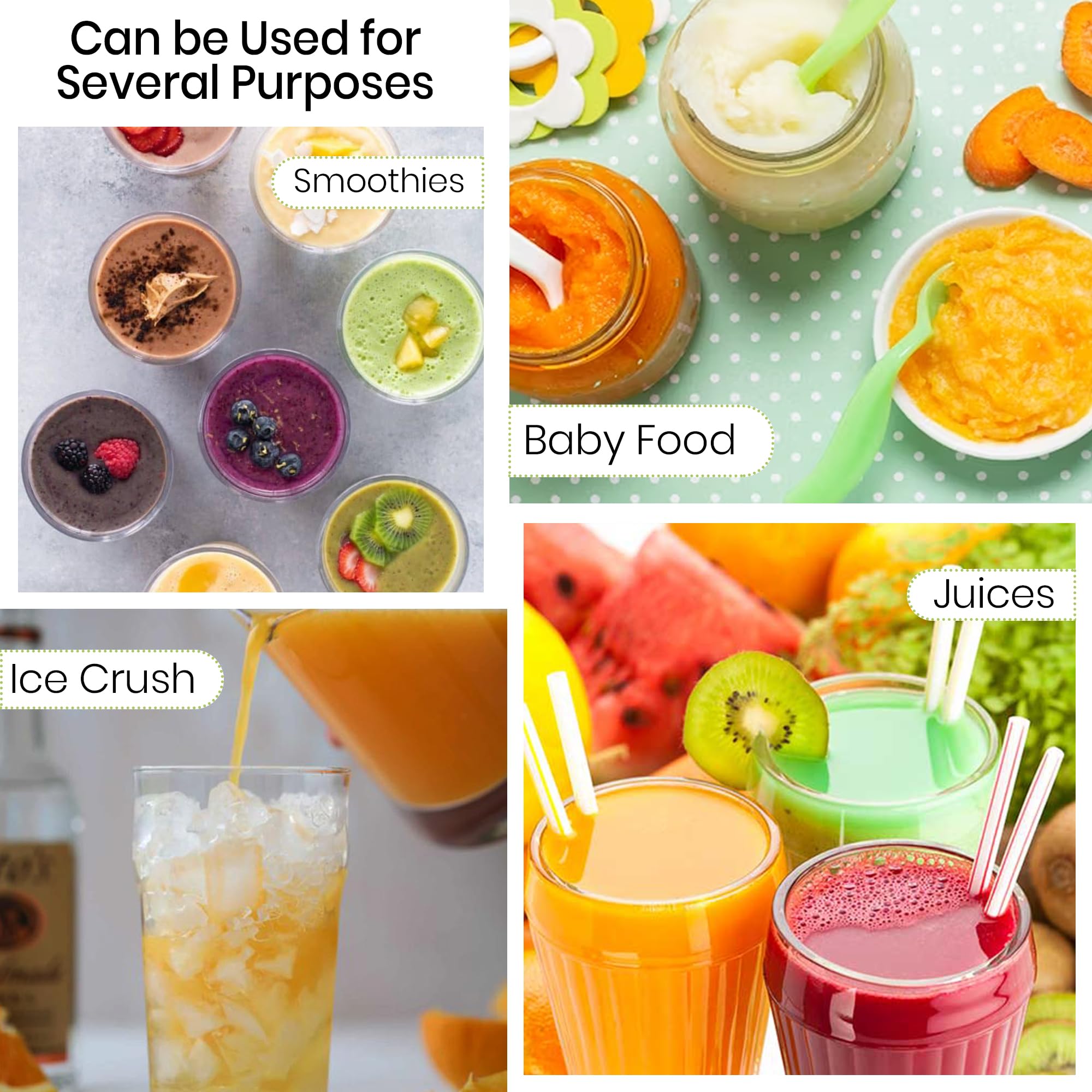 20 Oz Portable Blender, Personal Size Blender for Shakes and Smoothies, Mini Blender Cup with Rechargeable USB, Baby Food Blender, Smoothie, Juicer with 6 Blades for Home, Kitchen, Travel, Sports (Black)