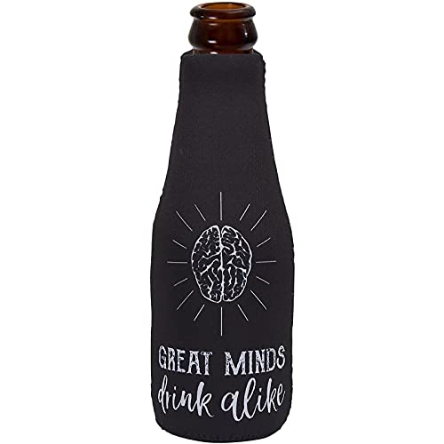 12 oz Black Neoprene Bottle Sleeves with Zipper for Beer, Soda, Beverages (12 Pack)
