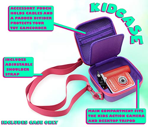 CASEMATIX Toy Camera Travel Case Compatible with VTech KidiZoom Creator Cam Video Camera and Accessories for Cams, Includes Purple Case Only