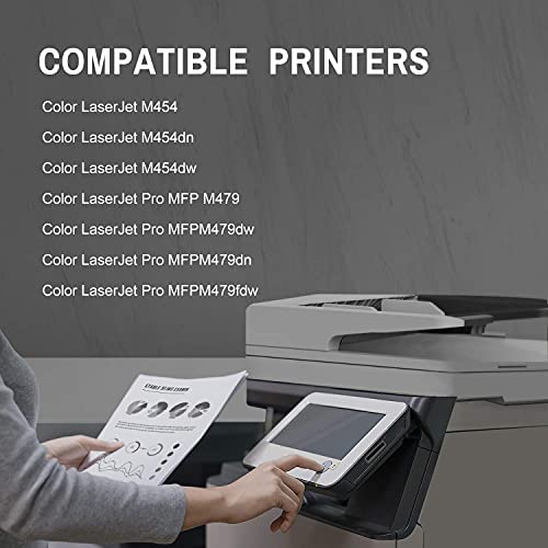 414X Toner Cartridges 4 Pack with Chip Remanufactured Toner Cartridge Replacement for HP W2020X 414X Fit for Color Laserjet Pro MFP M479fdw M454dw M479fdn M454dn Printer 414A 414