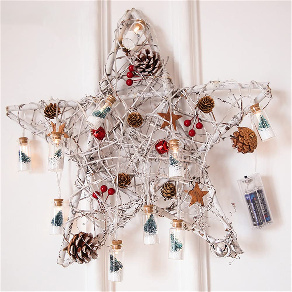 10LED Christmas Decorations Light,Mini Snow Globe Bulb Snowflake Xmas Tree Battery String Lights,Wishing Bottle Decor Indoor Outdoor Fairy Light for Home New Year Party Warm White (A, 4.9FT 10LED)