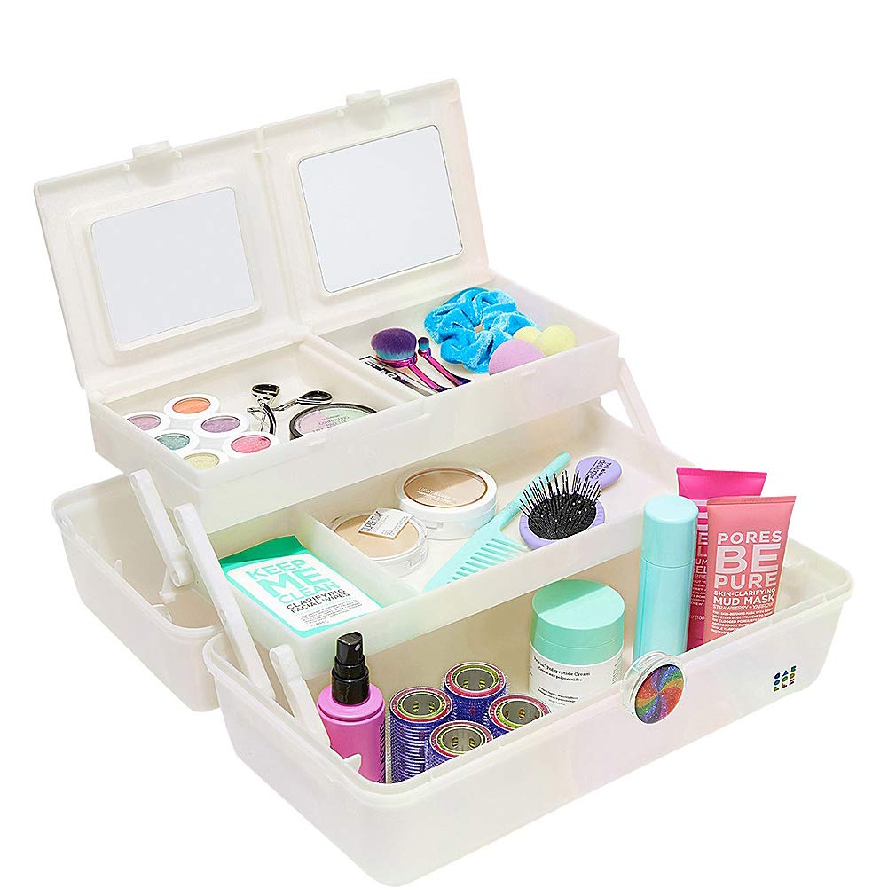 CABOODLES ULTIMATE ON-THE-GO GIRL, White opal Cosmetic Case