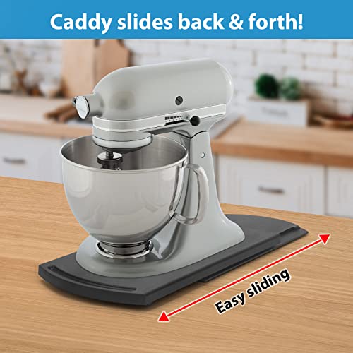 1PCS Coffee Maker Trays, Kitchen Caddy Sliding Coffee Tray Mat, 12'' Under Cabinet Appliance Coffee Maker Toaster Countertop Storage Moving Slider with Smooth Rolling Wheels