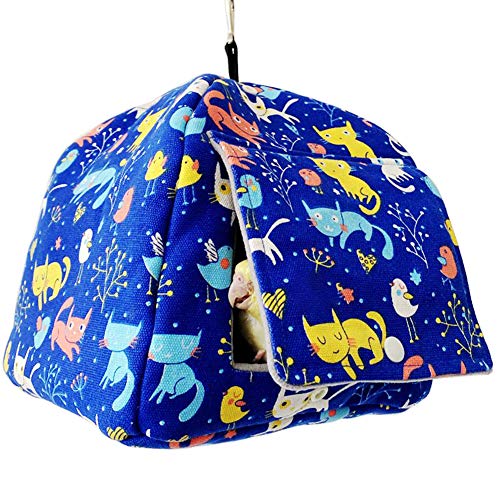 Bird Tent Plush Hammock Parrot Warm Hanging Nest for Cage,Bird Hideaway Hut Swing House Bed,Small Animals Habitat Winter Snuggle Sleeping Cave for Hamster Rat Parakeets Conure Cockatiel Lovebird