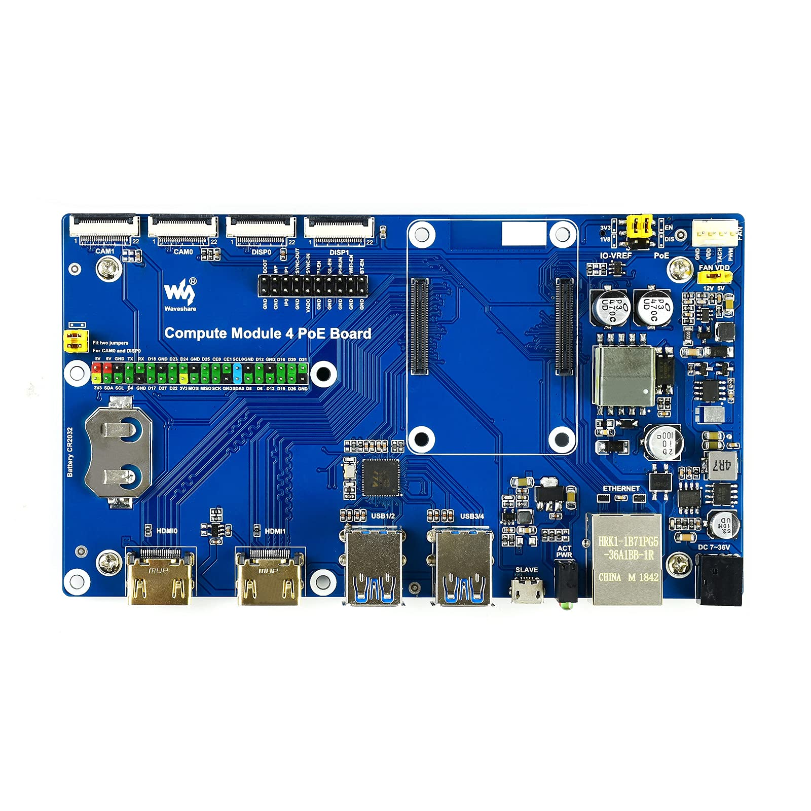 STEMDIY POE IO IO Expansion Board USB 3.2 Gen1 RJ45 Ethernet Interface Hub Breakout for RPI Raspberry Pi Compute Module 4 CM4 Lite 8GB…