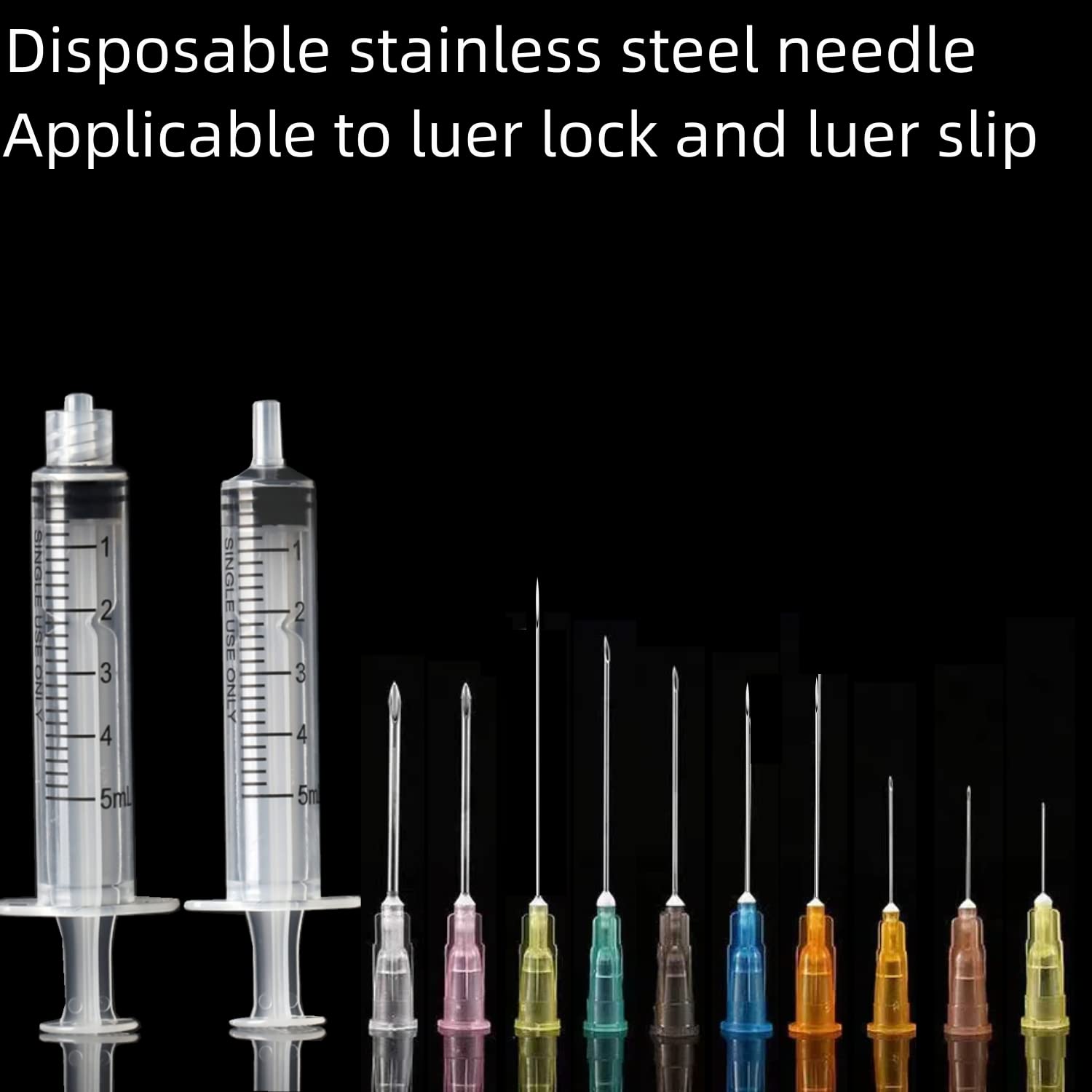 100 Pack - 25Ga 1 Inch Dispensing Tool with Luer Lock for Industry, Scientific Laboratory, Plant Cultivation Research, Liquids Refiling and Measuring(Individually Sealed Packed)