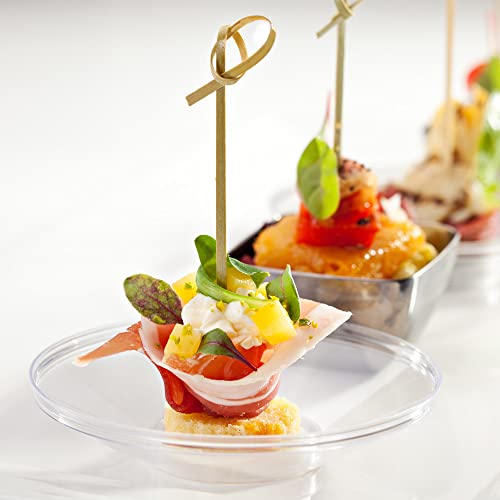 344 Pcs Set - 144 Drink Umbrellas and 200 Bamboo Knot Picks 6" - Appetizer skewers, Cocktail Umbrellas for Drinks, Toothpicks for Appetizers, Tiki Drink Umbrellas, Cocktail Picks