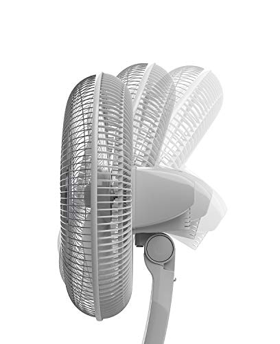 Lasko S16614 Oscillating 16″ Adjustable Pedestal Stand Fan with Timer, Thermostat and Remote for Indoor, Bedroom, Living Room, Home Office & College Dorm Use, 16 Inch, White