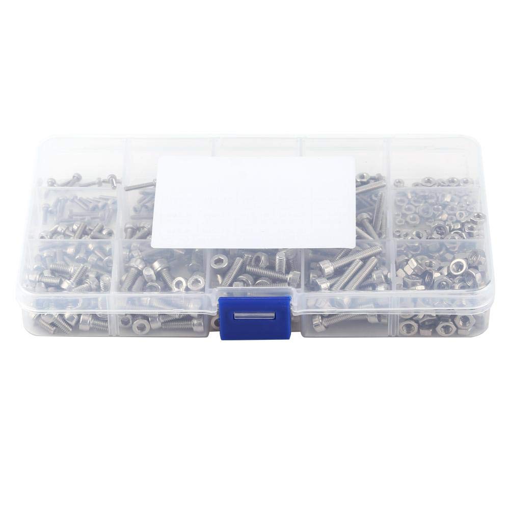 480PCS M2 M3 M4 Screws and Nuts Assortment Kit,Stainless Steel Hex Socket Head Bolt Nuts Assortment Kit,Resistant to and,for Home,Office Appliance,Machinery,Furniture