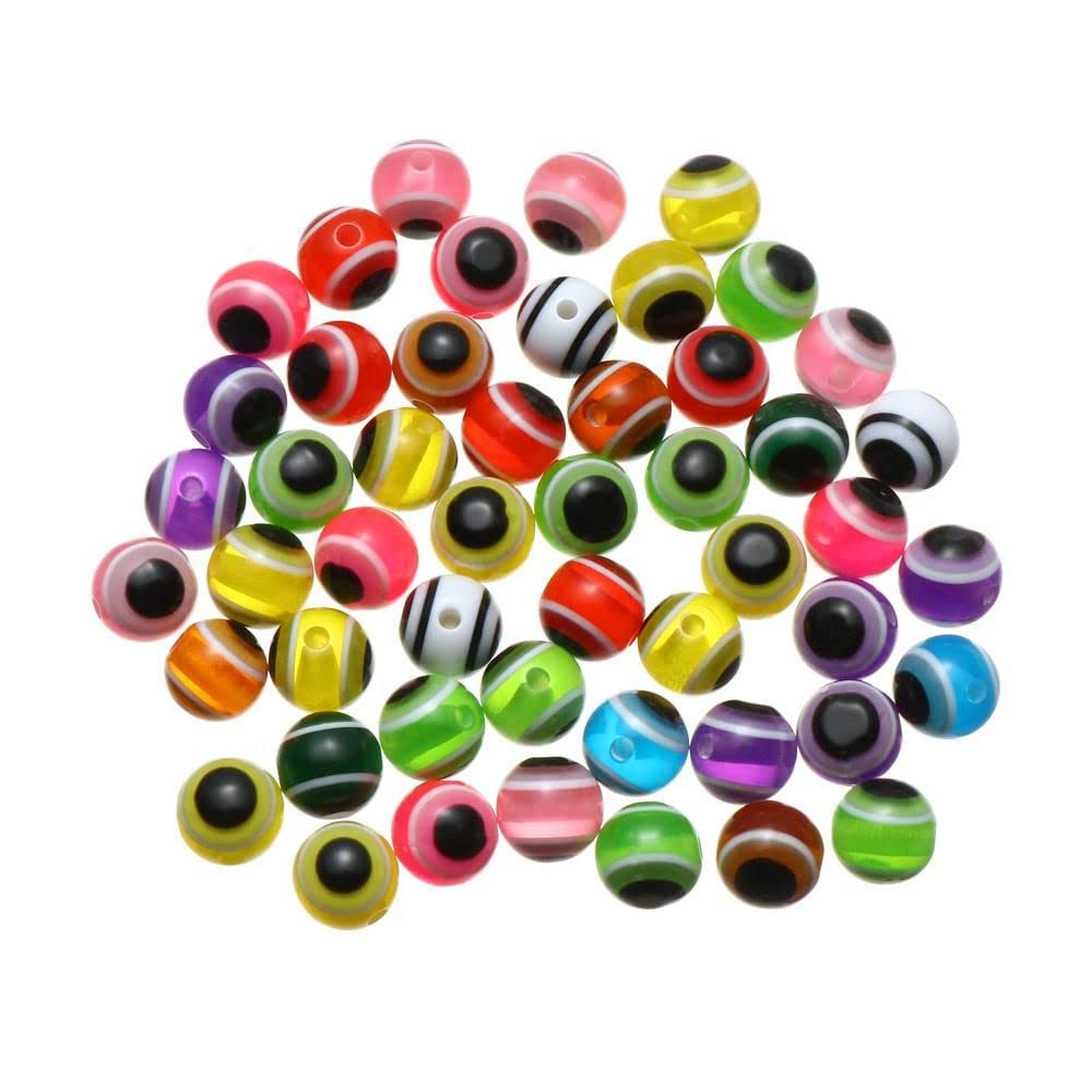 100 Pcs Plastic Mixed Color Fish Beads Set Fishing Line Beads Fish Beads Fishing Tackle Lure Tool for Streams Pond Lake River (10mm)