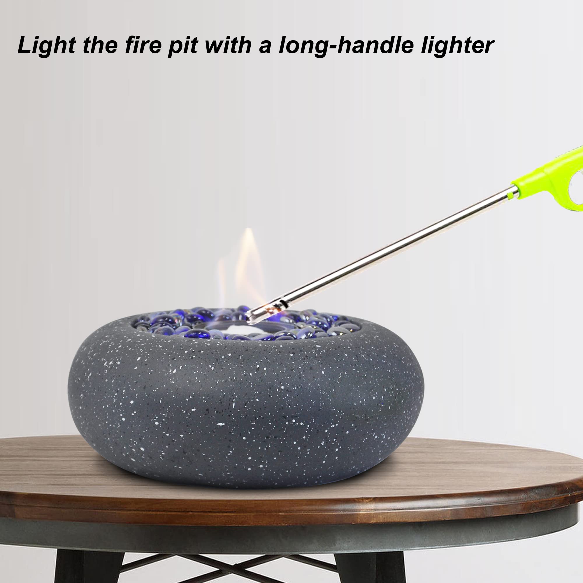 11-inch Portable fire Pit, Tabletop Fireplace fire Bowl Use Iso-Propyl Alcohol as Fuel. Clean-Burning Bio Ethanol Ventless Fireplace for Indoor Outdoor Patio Parties Events