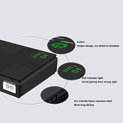 10400mAh POE UPS Battery Backup Power Supply 5V 9V 12V 2A Mini Uninterruptible 85V to 265V (US Plug)