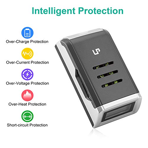 AA AAA Battery Charger Pack, LP 4-Bay Independent Slot LCD Charger & 4-Pack 2300mAh AA & 4-Pack 1000mAh AAA Batteries, Rechargeable Battery for Kids Toys, Remotes, Microphones, Game Controllers & More