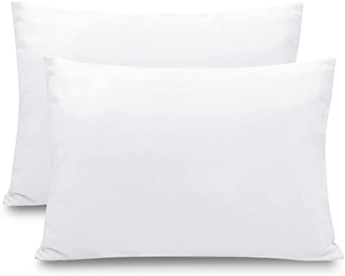 Aisawate 100% Cotton Toddler Pillowcase/Travel Pillowcase Pack of 2 Set 14x20 Inches with Envelope Closure - Hypoallergenic, Soft & Breathable Kid Pillow Case Cover Solid White