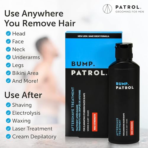 Bump Patrol Maximum Strength Aftershave Formula - After Shave Solution Eliminates Razor Bumps and Ingrown Hairs - 4 Ounces 2 Pack