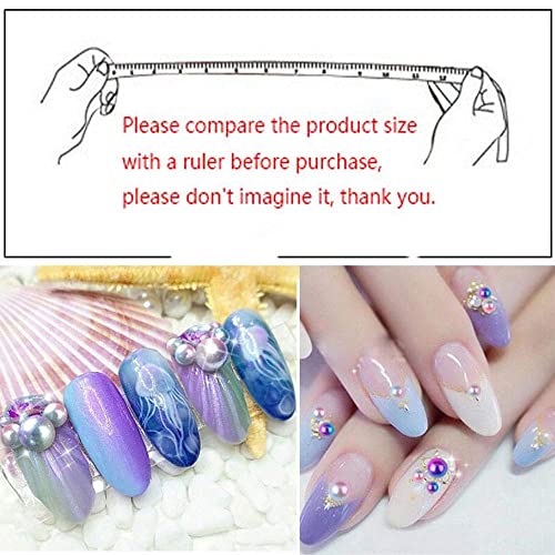 1100pcs ABS Gradient Imitation Pearls Half Round Pearls Assorted Mixed Sizes 3/4/5/6/8mm Flatback Pearl Beads DIY Material (Style 1)