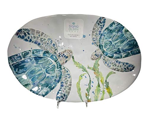 Sigrid Olsen Platter Sea Turtles Plate Serving Platter Tray Kitchen, Entertainment, Parties Colorful Tray 100% Melamine