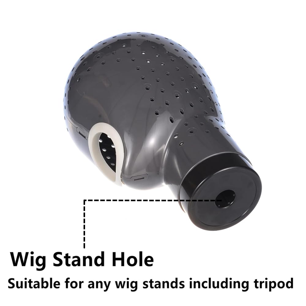 HOMEGOAL Hair Dryer Fresh Wig Head Dryer Wig Stand Wig Holder Mannequin Head, Drying Wig From Inside to Outside, Quickly, Easily, For Lace Wig Scalp Cap Net (Dark Grey)
