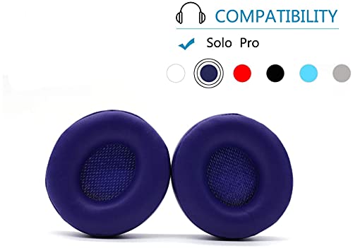 Adhiper Replacement Earpads Solo pro Replacement Ear Pads Ear Cushion is Compatible with Solo pro Headphones (Dark-Blue)
