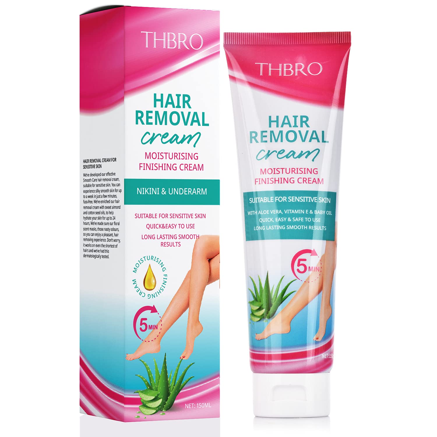 THBRO Hair Removal Cream-Painless Flawless Depilatory Cream, Skin Friendly Hair Remover Cream For Women and Men for Bikini Arm Leg Armpit