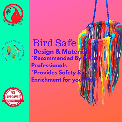 Bonka Bird Toys 51213 Large Aglet Heaven Bird Toy Cotton Colorful Parrot Quaker Macaw African Grey Cockatoo