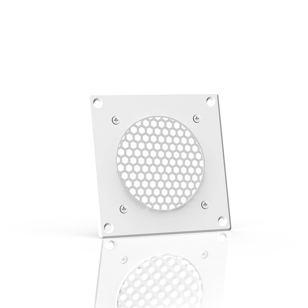 AC Infinity White Ventilation Grille 4", for PC Computer AV Electronic Cabinets, Replacement Grille for AIRPLATE S1, can Mount one 80mm Fan